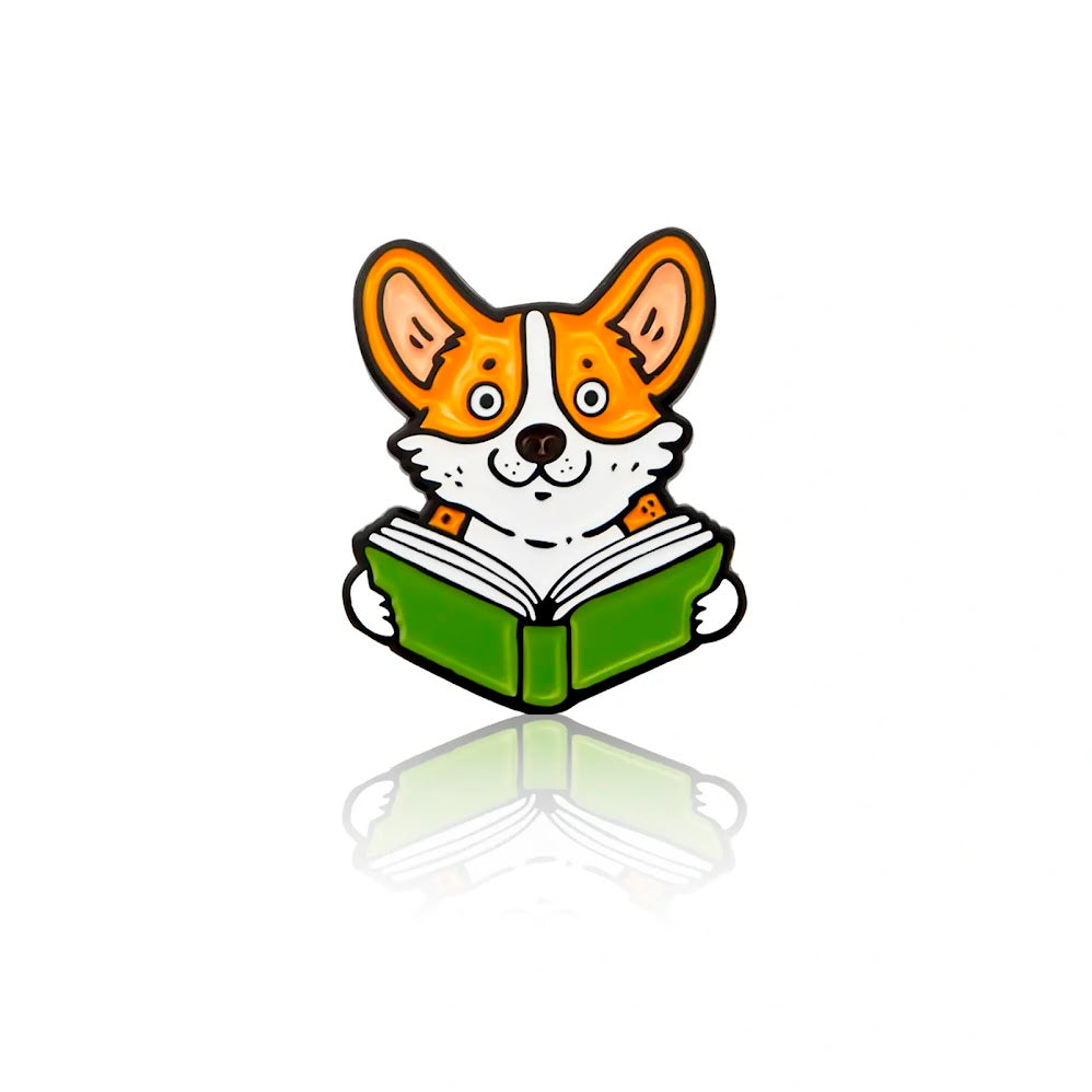 Corgi reading a book | PINBOX.EU