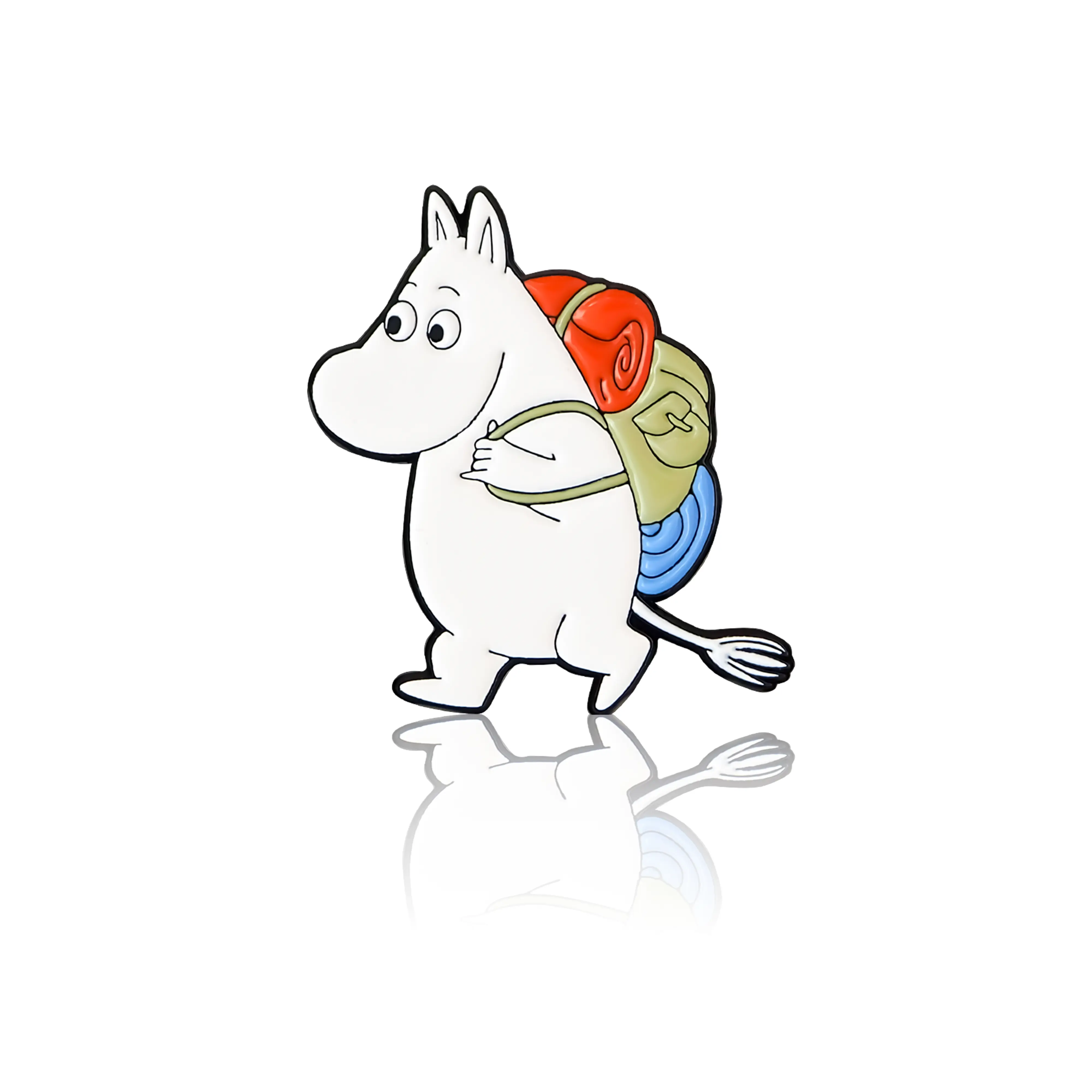 Pin Moomintroll with a colorful backpack | PINBOX.EU