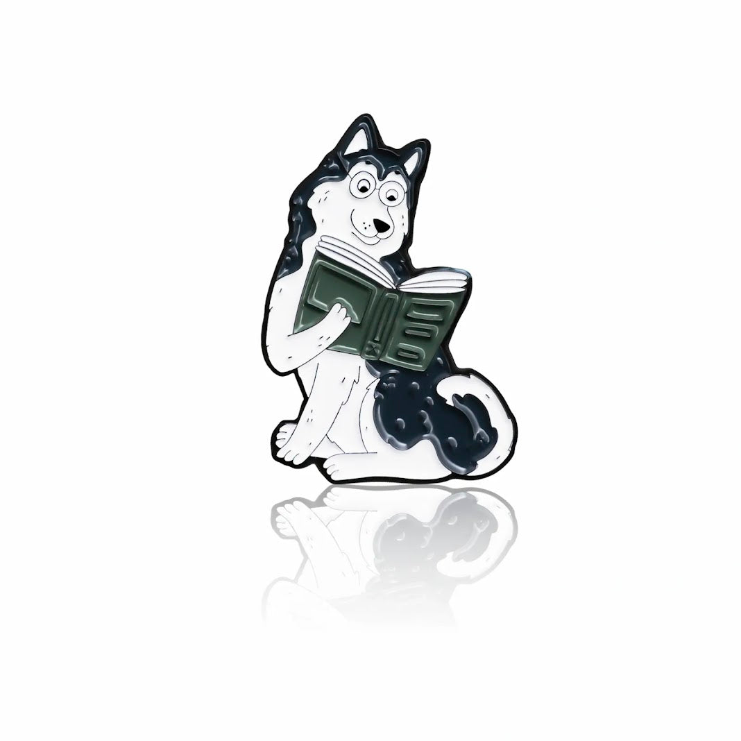 Husky reading a book | PINBOX.EU